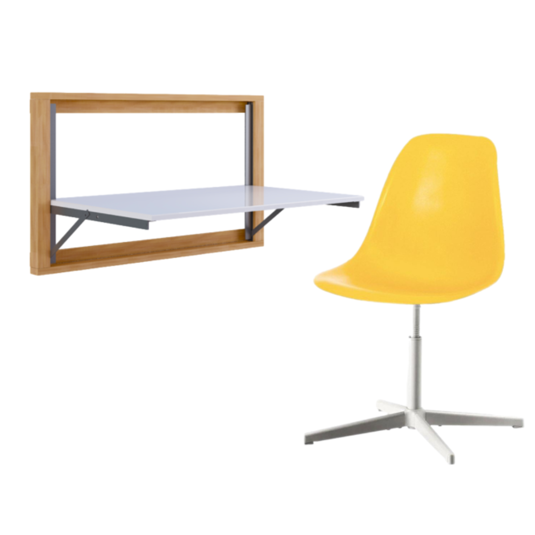 Luxe Wall mounted study /dining table & Leifarne Swivel Chair – InvisibleBed.com