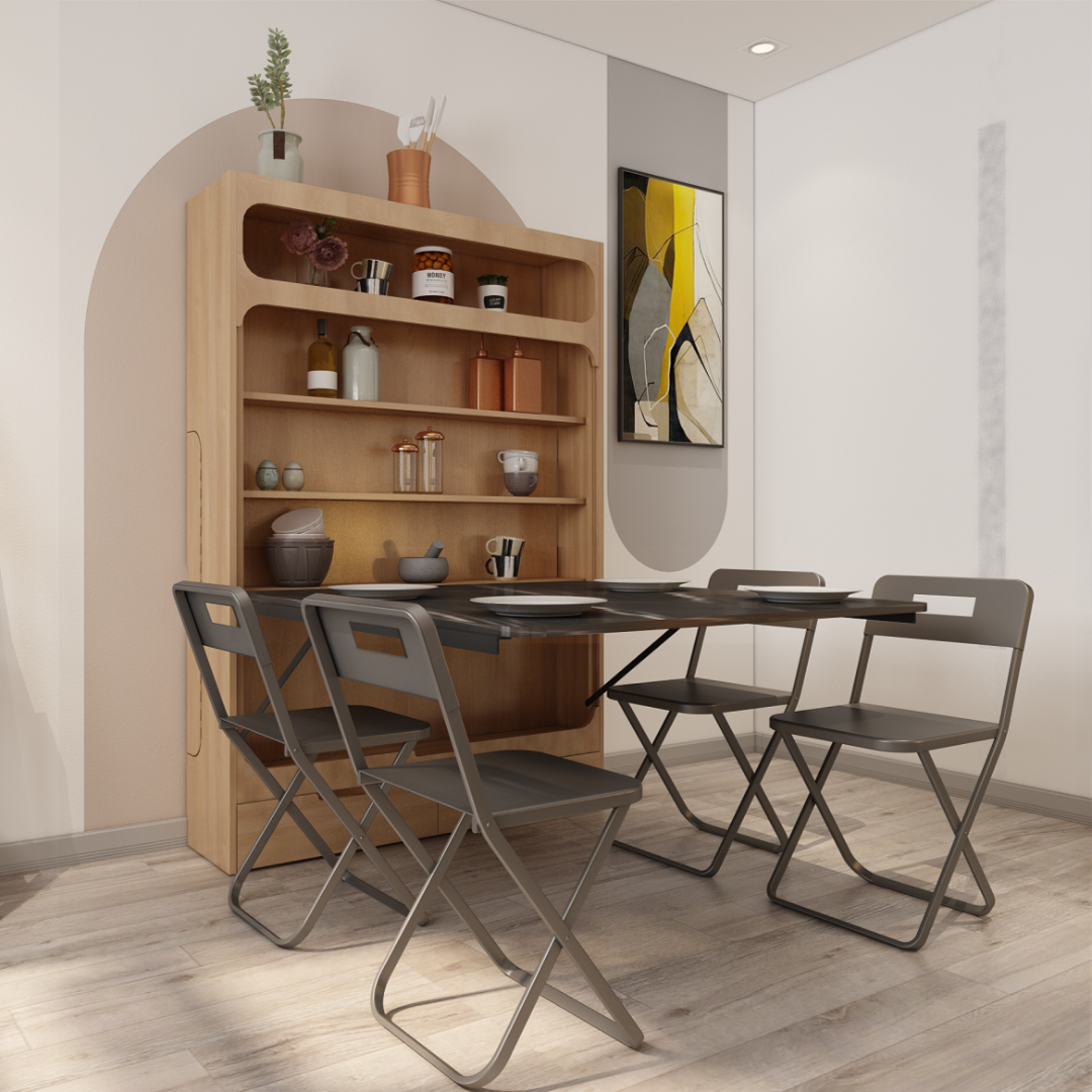 Bristo Dining Table with Chair Storage (4x4) – InvisibleBed.com